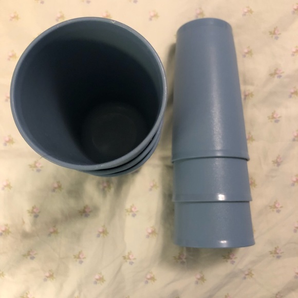 Tupperware | Dining | Vintage Blue Tupperware Stackable Cups | Poshmark